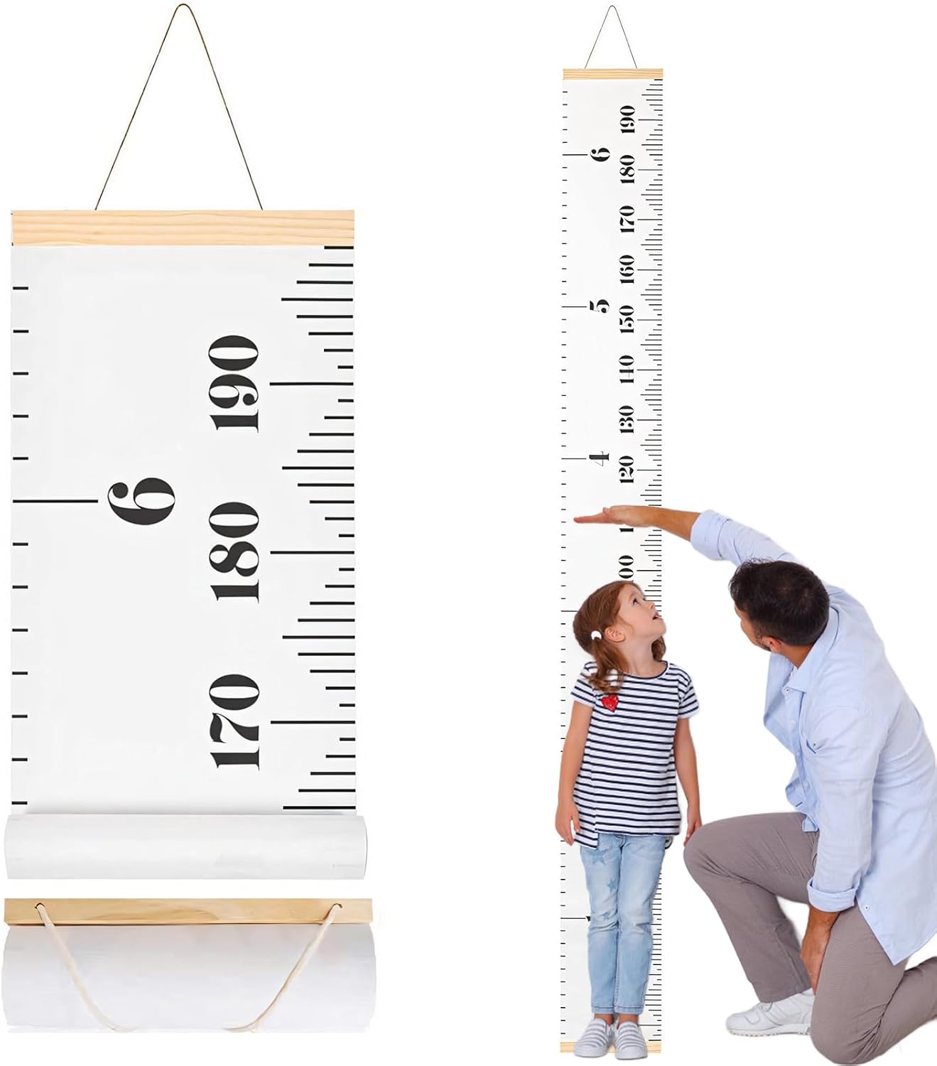1Pcs Kids Height Wall Chart, Kids Canvas Growth Chart Wall Hanging ...