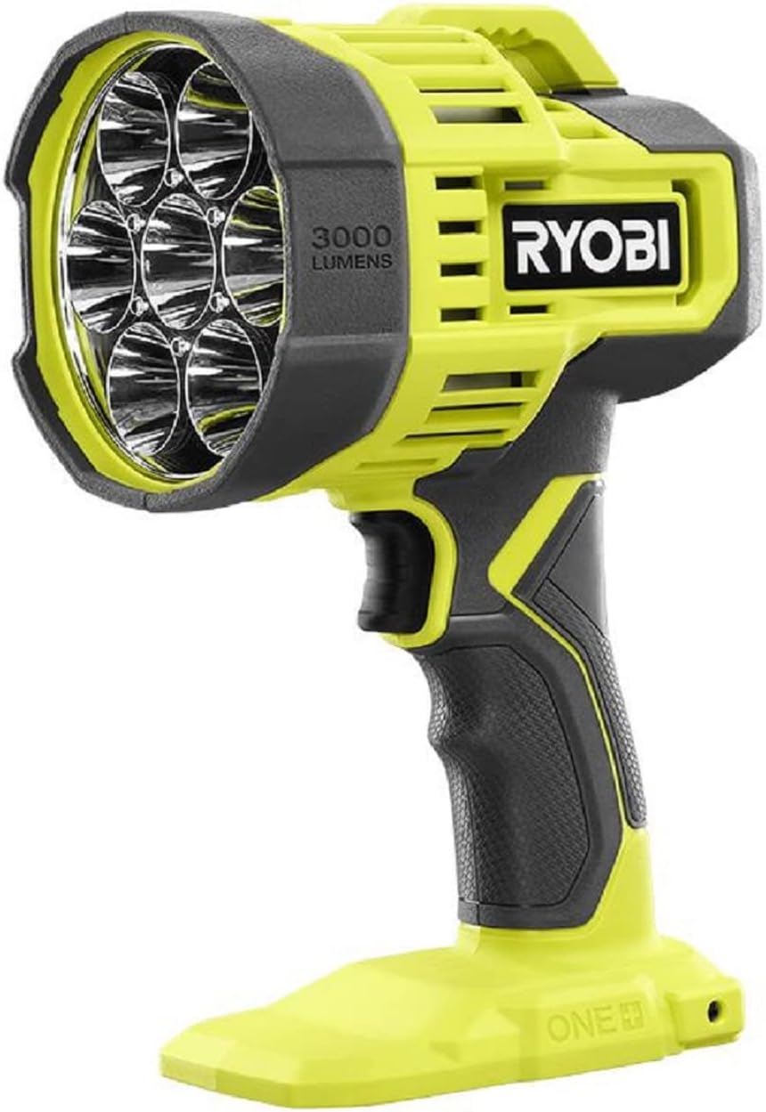 Amazon.com: RYOBI 18V ONE+ LED Spotlight 650 Yard Beam Distance ...