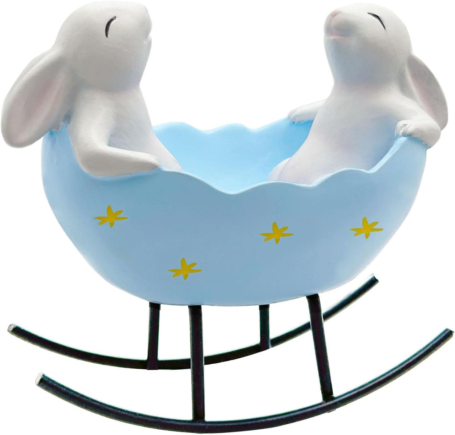 Amazon.com: Easter Laughing Bunny Rabbits Rocking in an Egg Cradle ...
