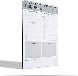Amazon.com : Daily Planner, To Do List Notepad, Spiral Notebook ...