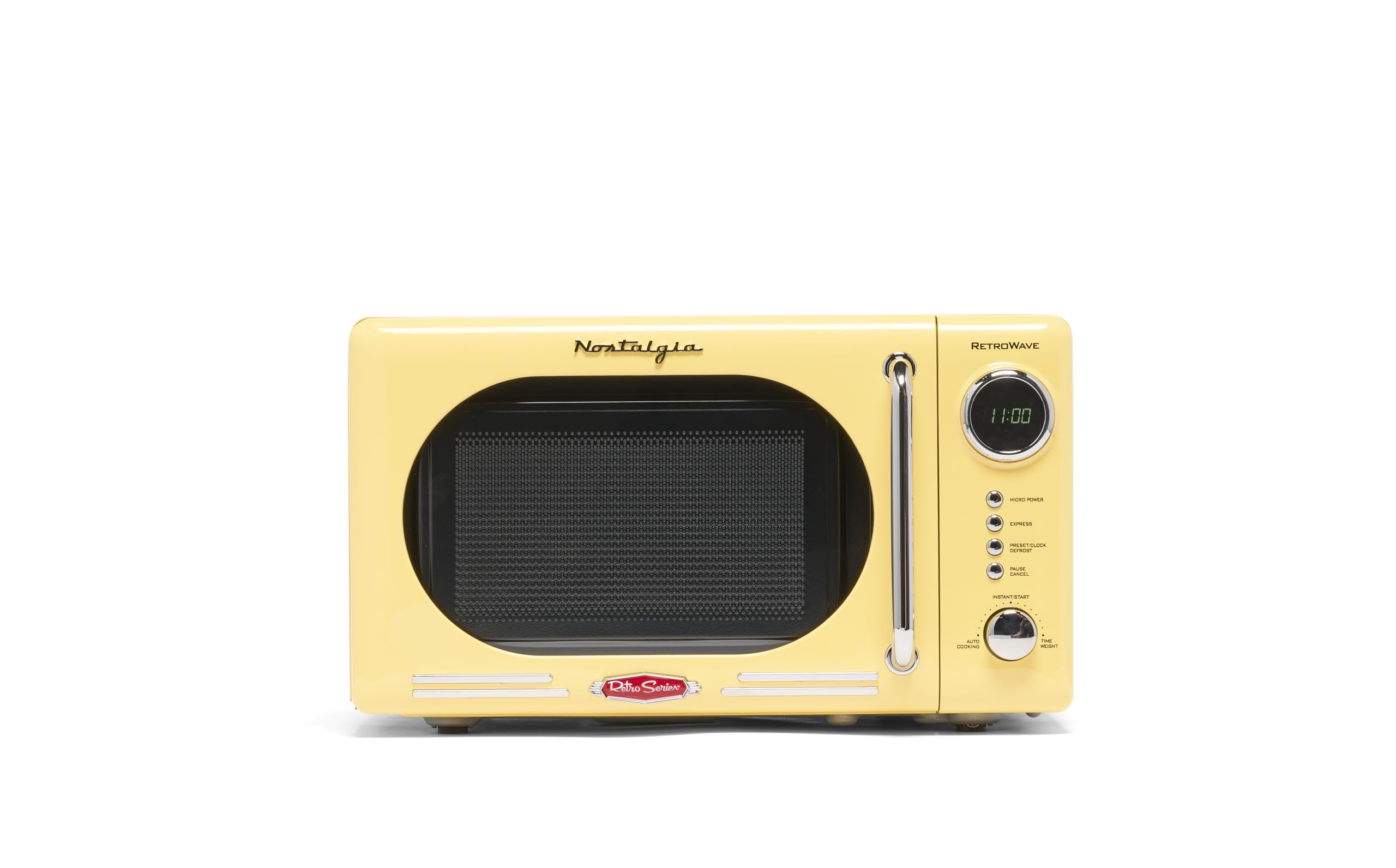 Nostalgia NRMO7YW6A Retro Compact Countertop Microwave Oven, 0.7 Cu. Ft ...