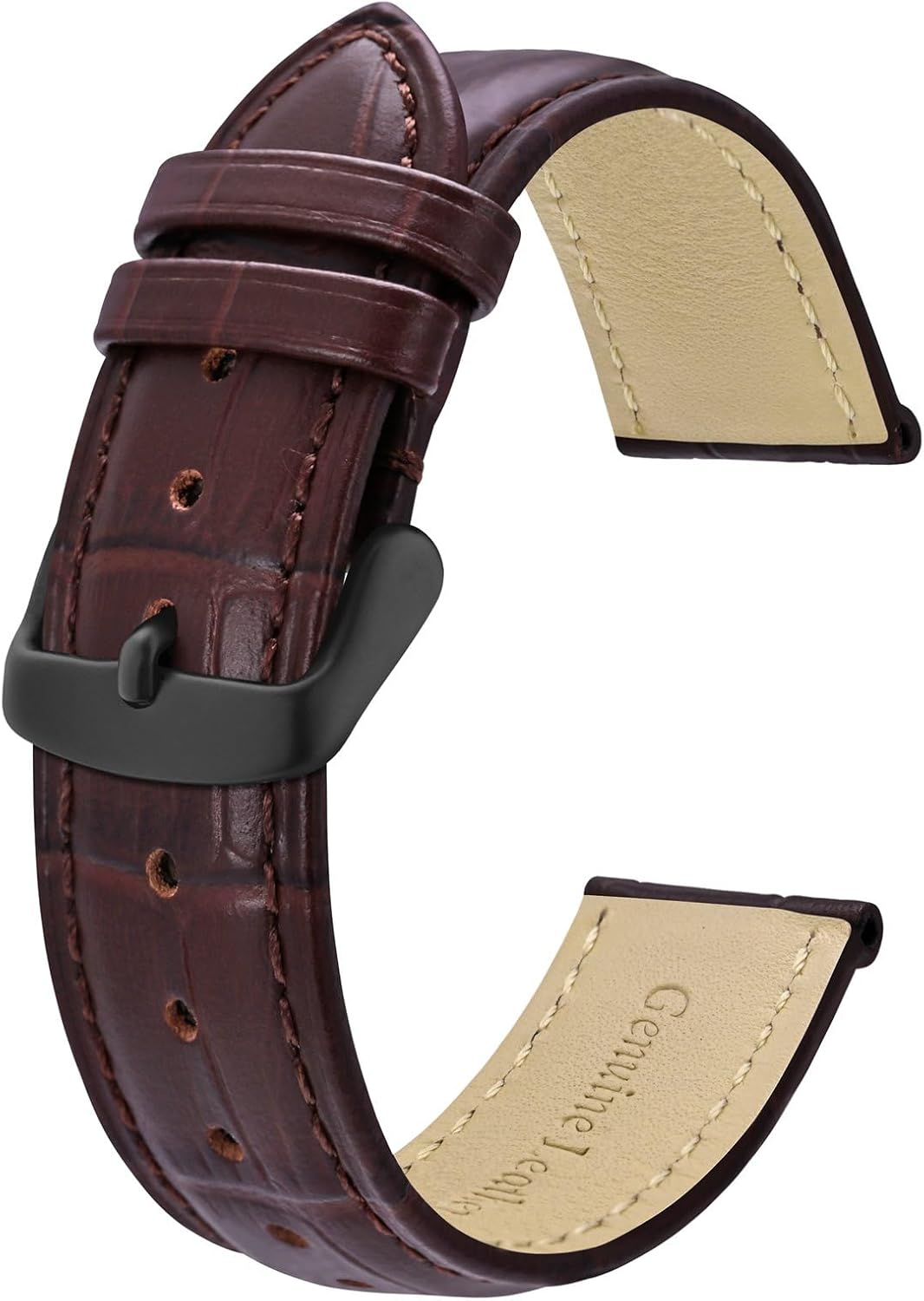 Amazon.com: BISONSTRAP Watch Bands, Alligator Embossed Leather Watch ...