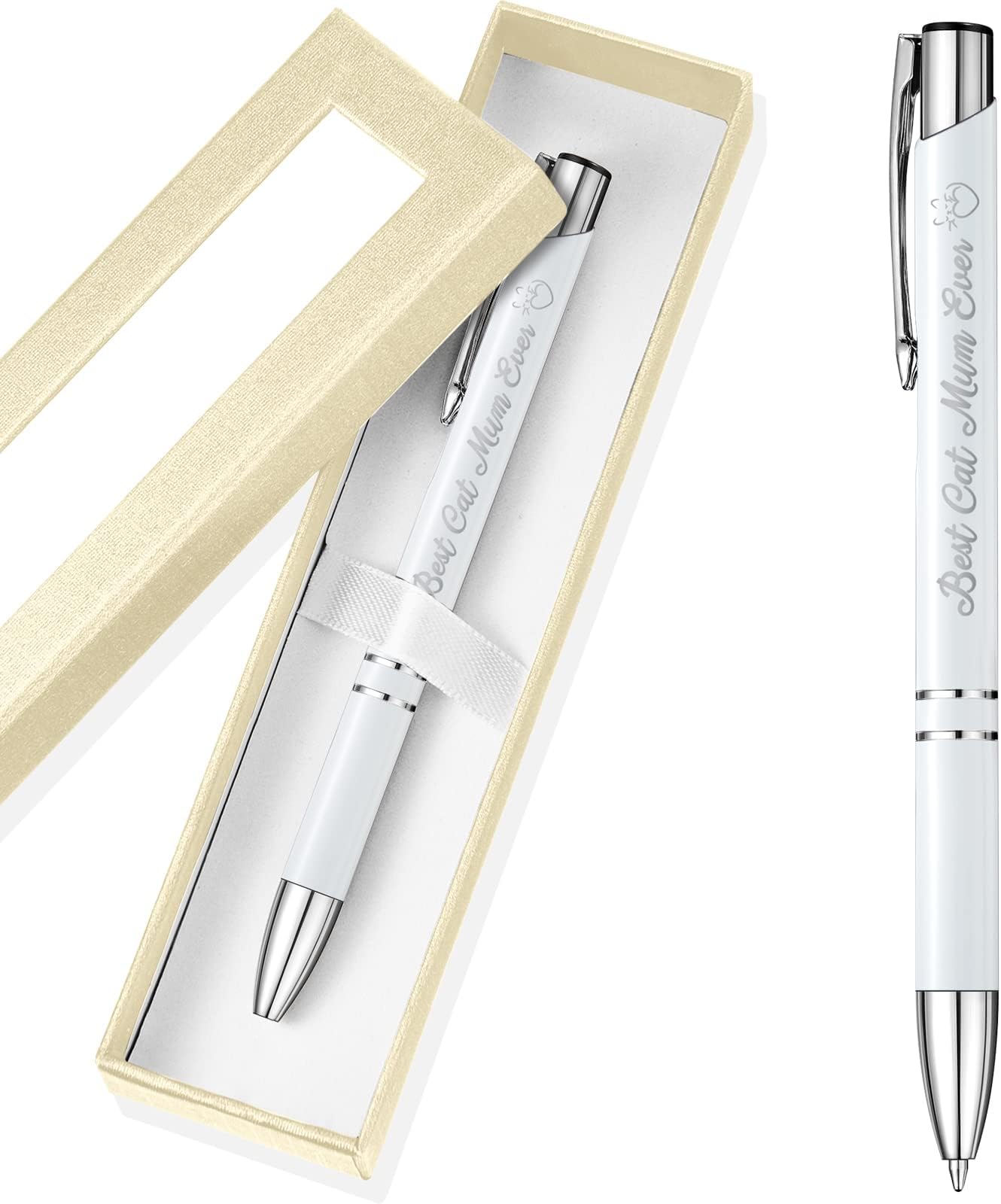 Tenare Cat Pen with Beige Gift Box, Cat Lovers Gifts Novelty Cat ...