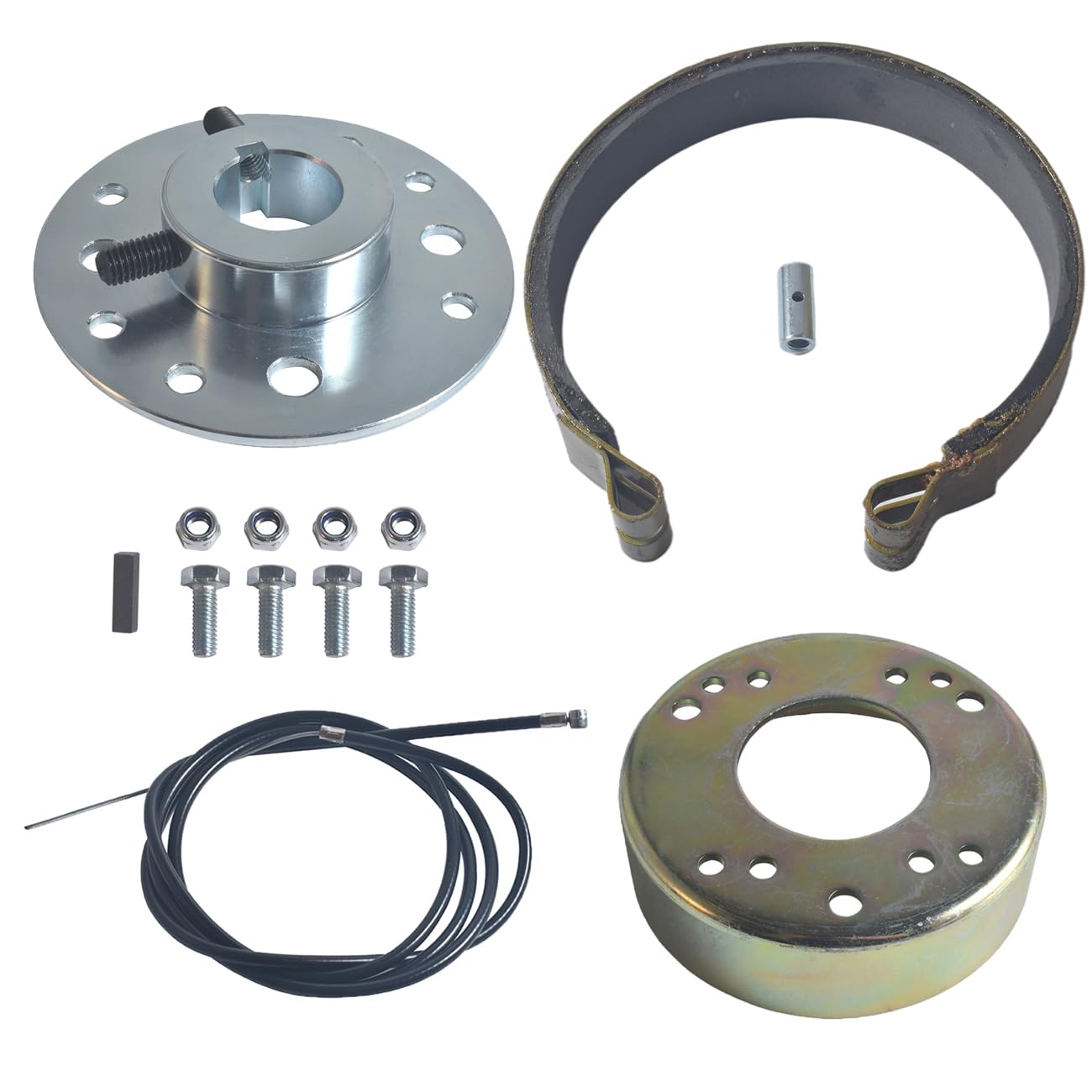 Amazon.com: Rear 4.5" Drum Brake Band Pin Brake Cable Steel Sprocket ...