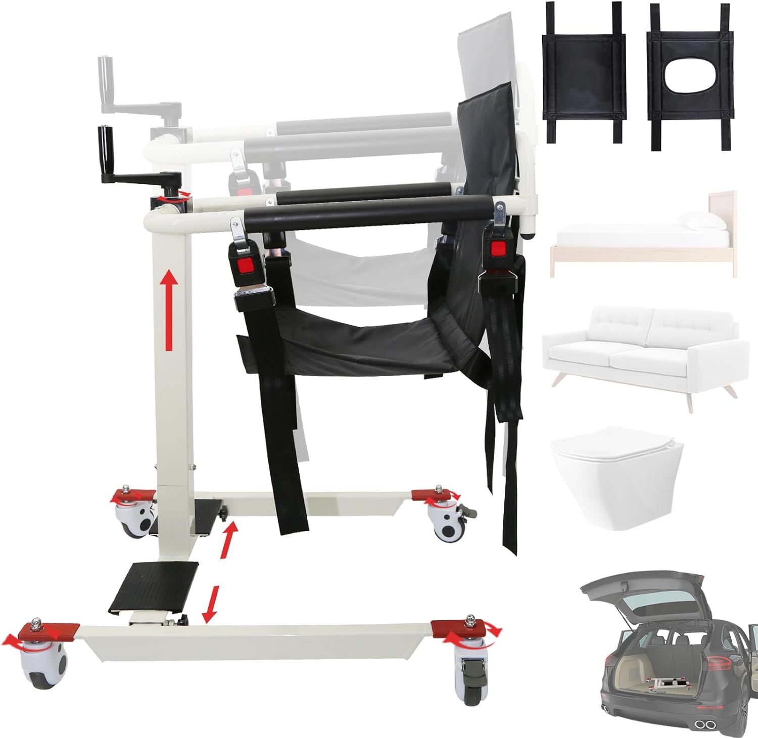 Amazon.com: CIHOACIR Patient Lift Transfer Chair, Elderly Chair Lift ...