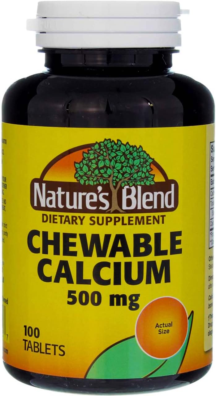 Amazon.com: Nature's Blend Oyster Shell Calcium 500 mg 100 Tabs (1683 ...