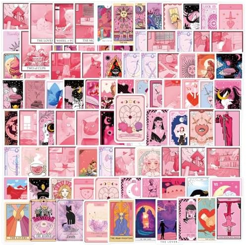 Amazon.com: 110PCS Pink Tarot Myth Magic Stickers Astrology Decals ...