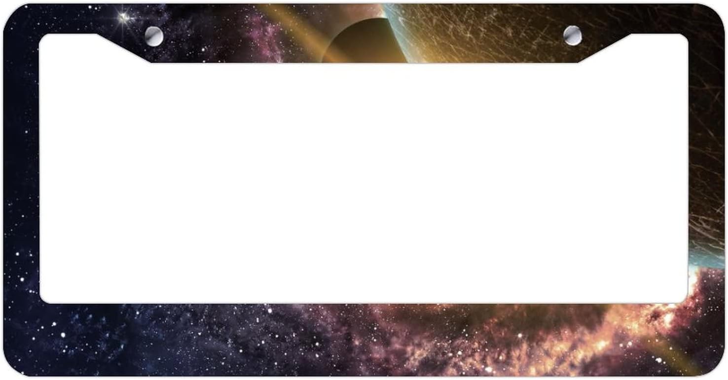Amazon.com: Nebula Galaxy Moon Space Planet Star License Plate Frame ...