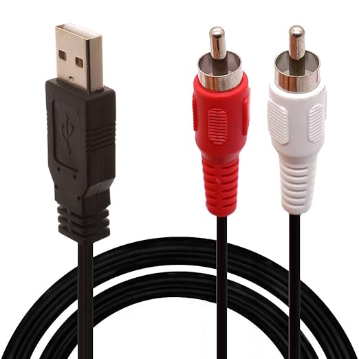 Tomost USB to RCA Cable, RCA to USB Cable, USB 2.0 Male to 2 RCA Male ...