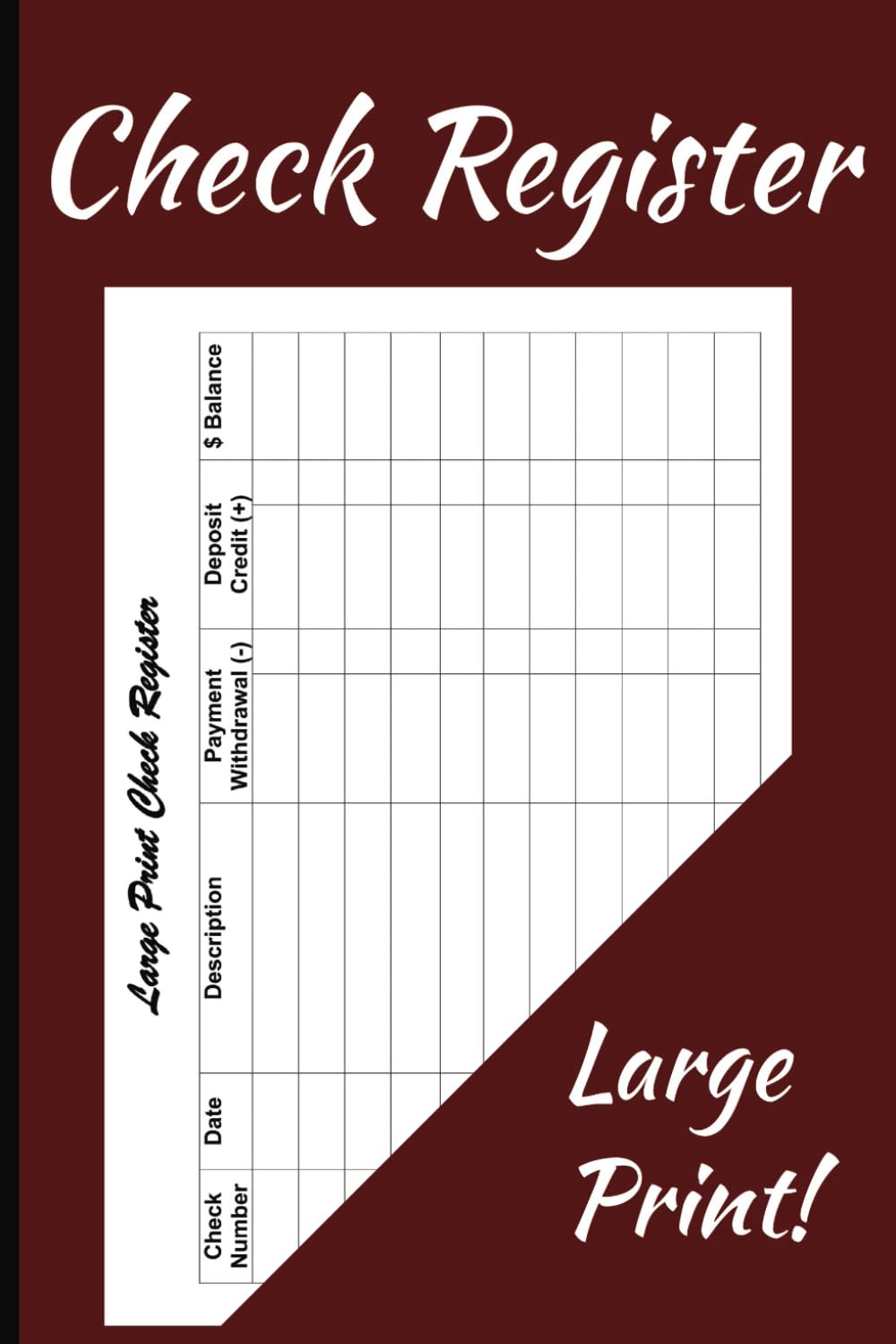 Amazon.com: Check Register: A simple, large print, checkbook register ...