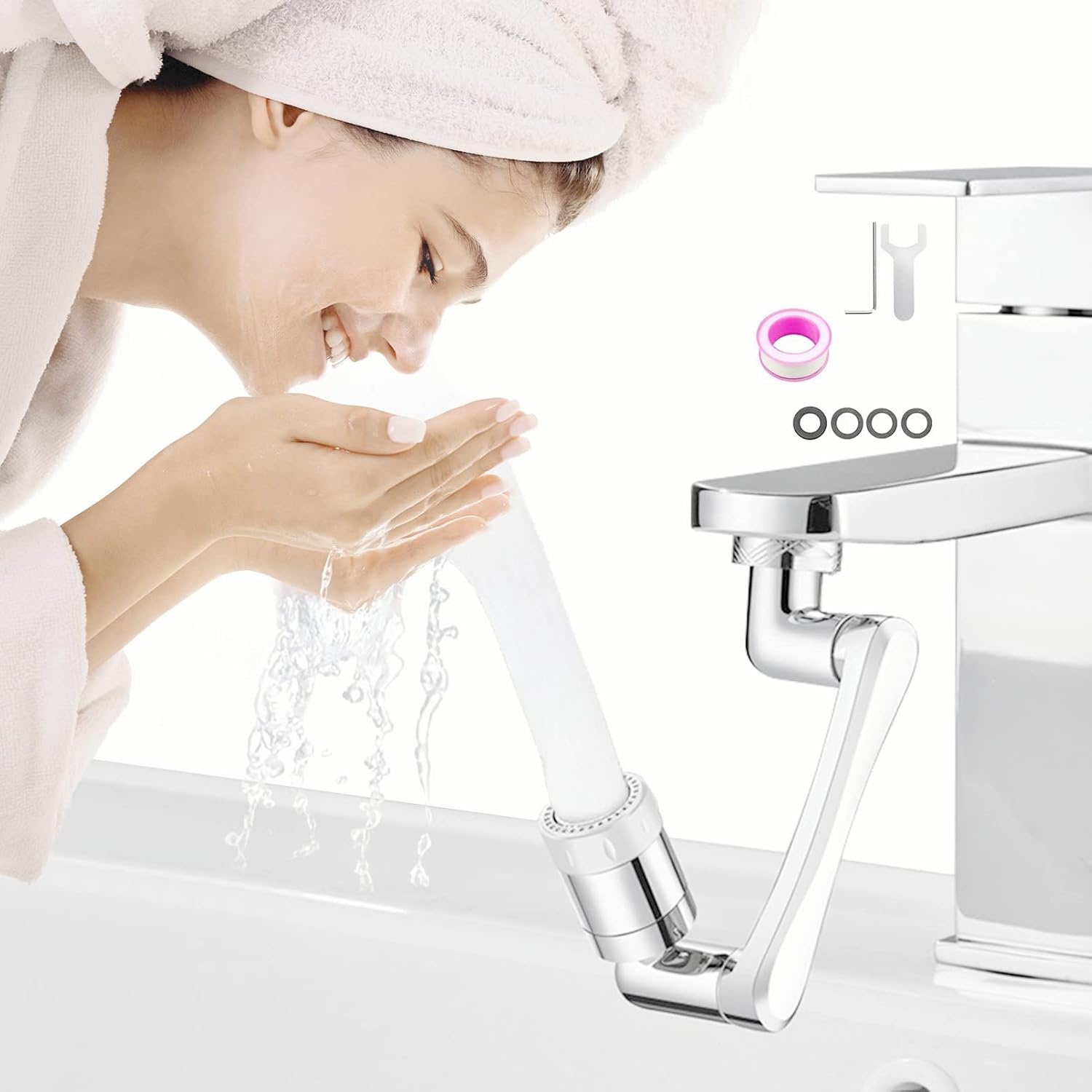 Faucet Extender Universal 1080 Swivel Robotic Arm Swivel Extension ...