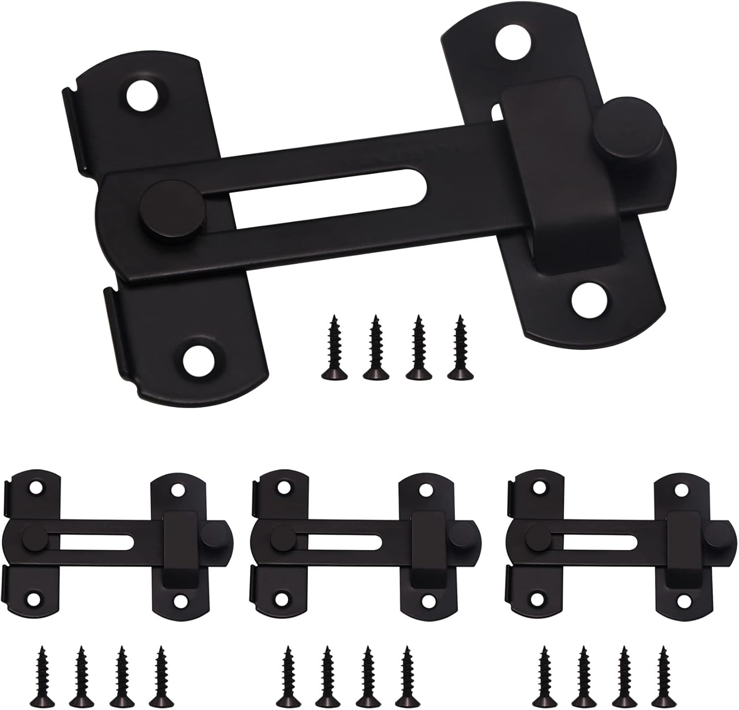 Amazon.com: Barn Door Lock 4 Packs Matte Black Stainless Steel Flip ...