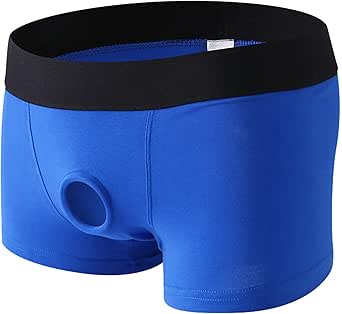 Men's Sexy Open Front Underwear Boxer Briefs Hollow Pouch Trunks ...