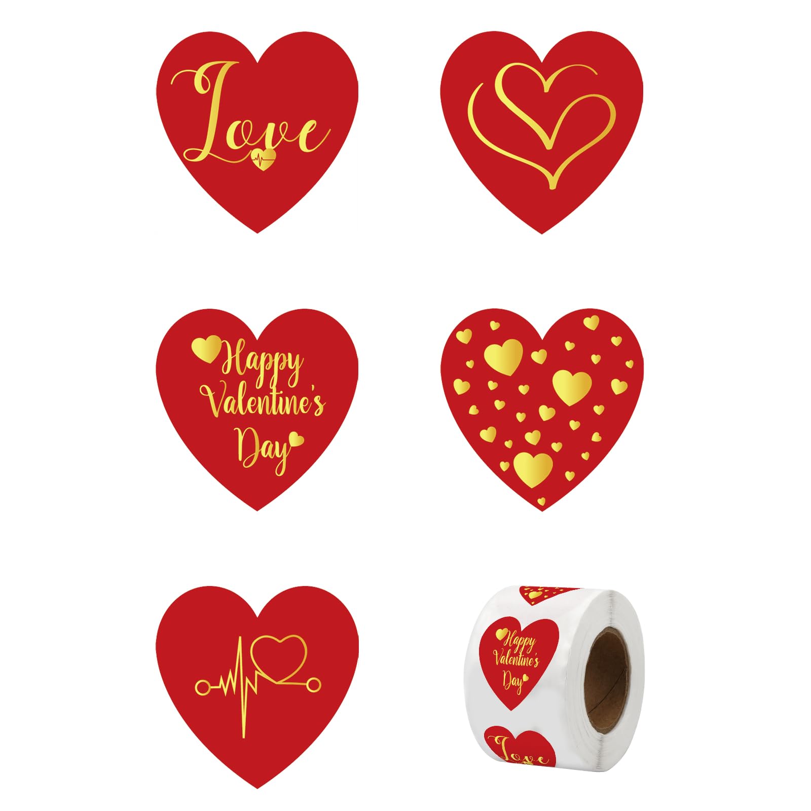 Amazon.com: 500pcs / Roll 1.5" Happy Valentines Day Stickers for Kids ...