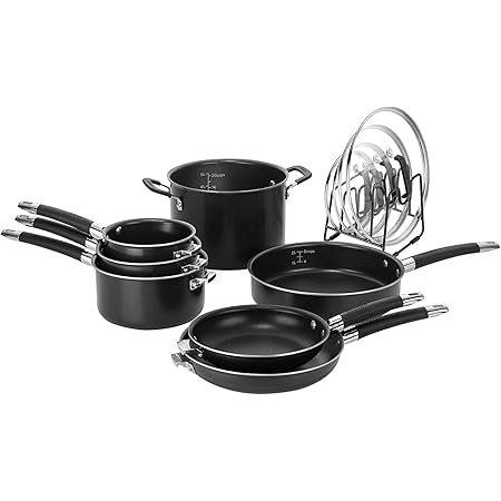 Amazon.com: Tramontina Nesting 11 Pc Nonstick Cookware Set - Gray ...