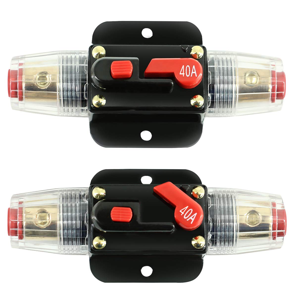 Amazon.com: 2 Pack 40A Audio Inline Circuit Breaker Reset Fuse 12V/24V ...