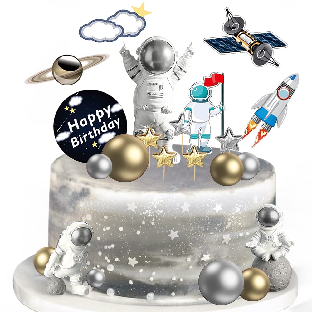 Buy 22 Pcs Space Cake Topper,Outer Space Cupcake Toppers Astronaut ...