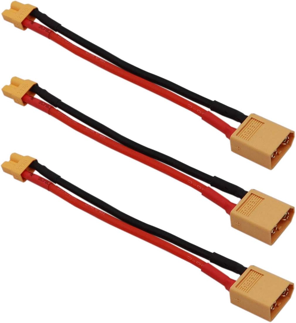 Amazon.com: Treehobby 3PCS Female XT-30 to Male XT-60 RC Battery ...