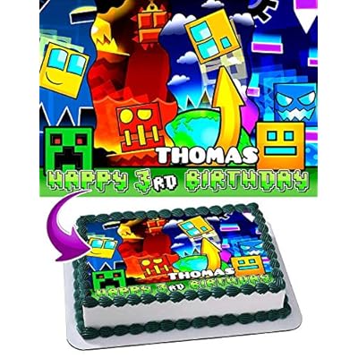 Personalized Geometry Dash Birthday Cake Topper - Philippines | Ubuy