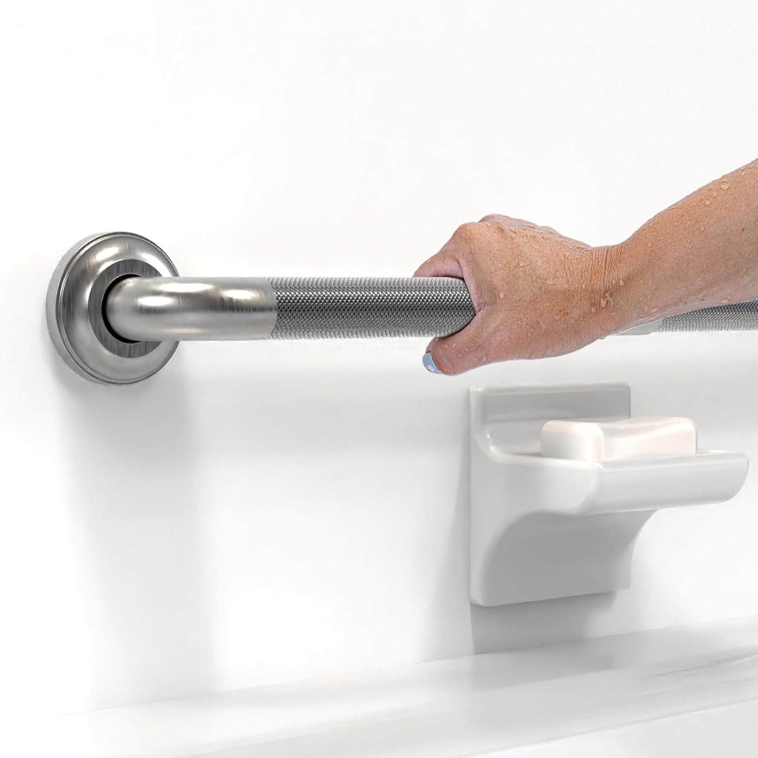 Amazon.com: AquaChase 1-1/4" Knurled Grab Bar, ADA Compliant Bath ...