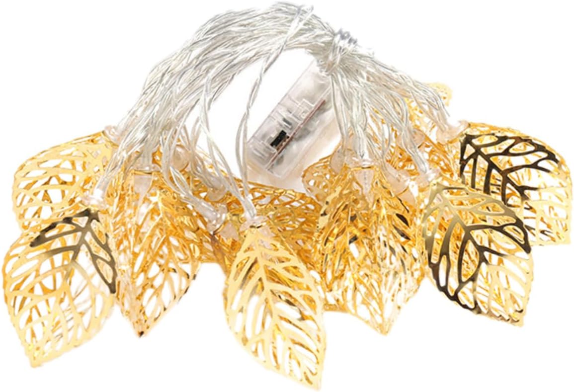 Amazon.com: Beatifufu 1pc Decorative Led Leaf String Lights Golden ...