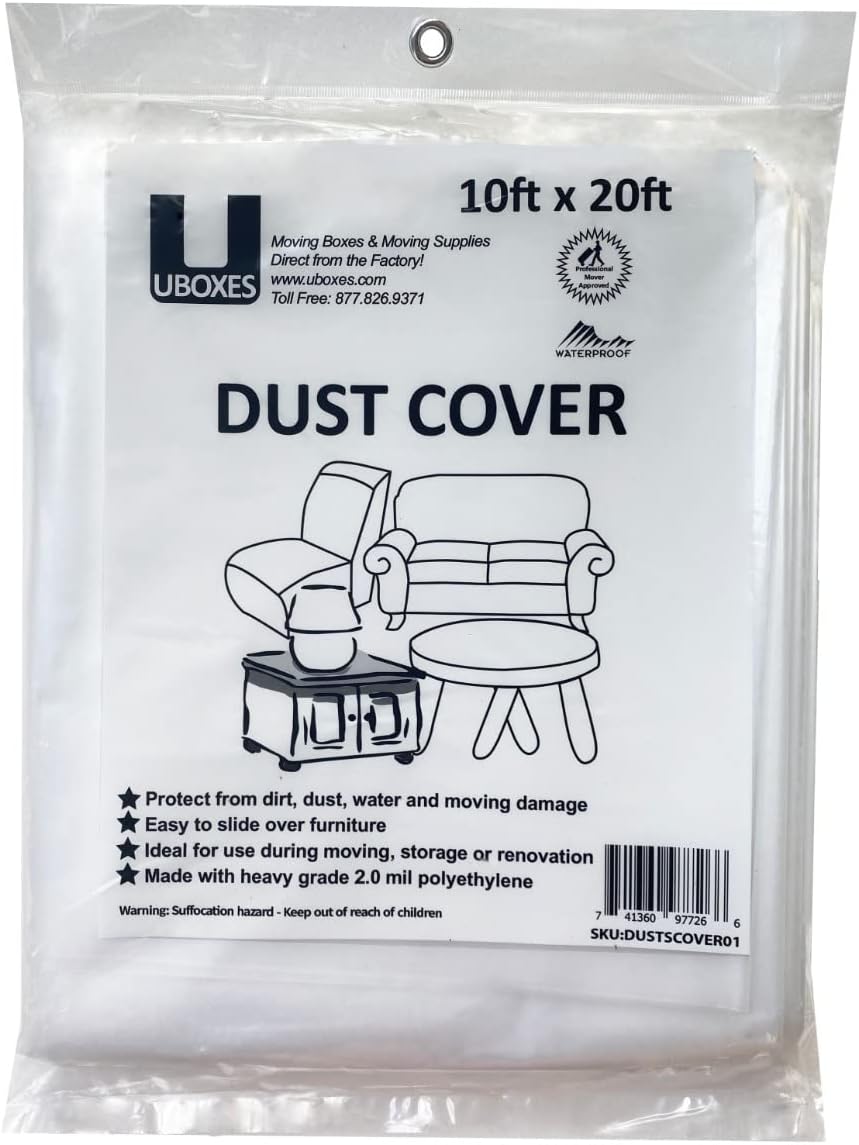 Amazon.com: Plastic Furniture Covers for Moving Storage - Heavy-Duty ...