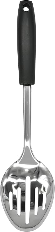 Fackelmann INITIAL Slotted Spoon, Stainless Steel Kitchen Utensil, Heat-Resistant Plastic Handle ...