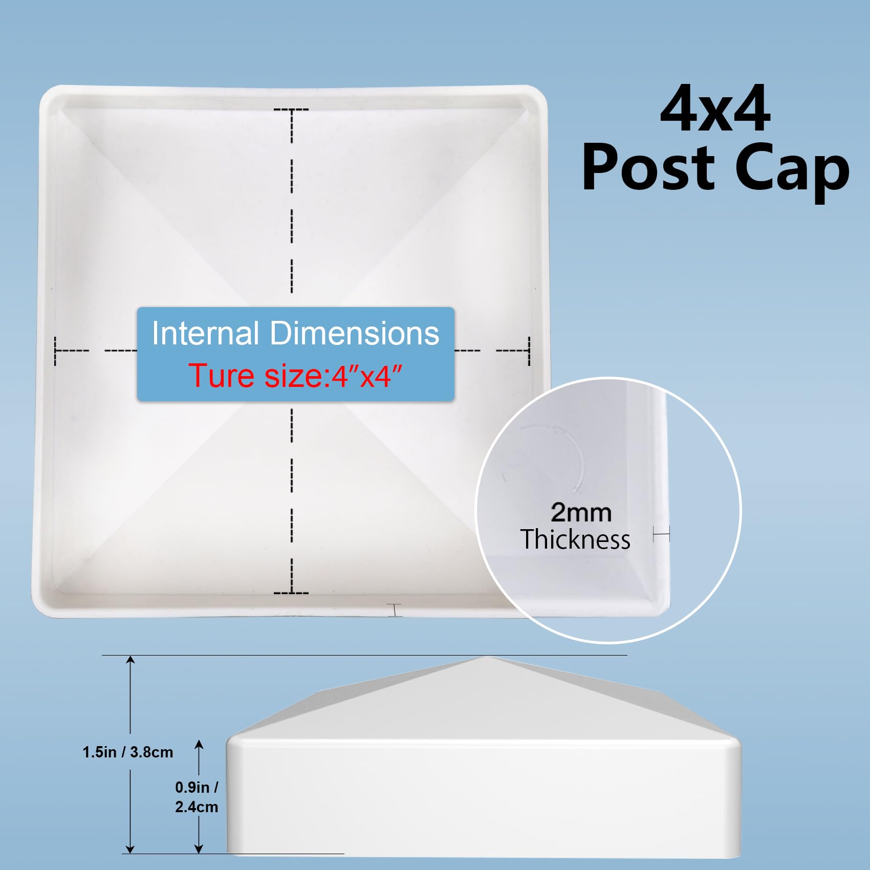 Snapklik.com : 4x4 Vinyl Fence Post Caps