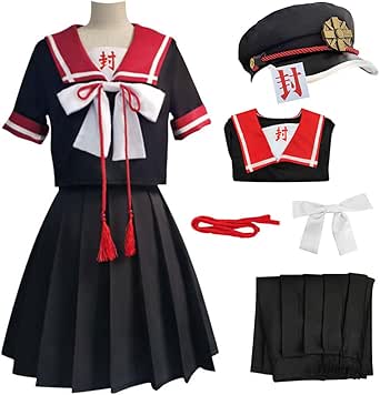 Amazon.com: Hanako Cosplay Dress Outfit Cosplay Hanako Costume Hat ...