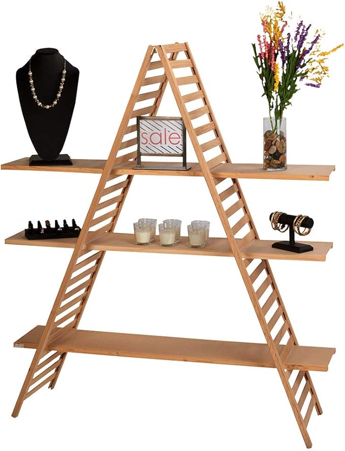 Amazon.com: SSWBasics A-Frame Shelf - Wooden A-Frame Ladder Shelf for ...