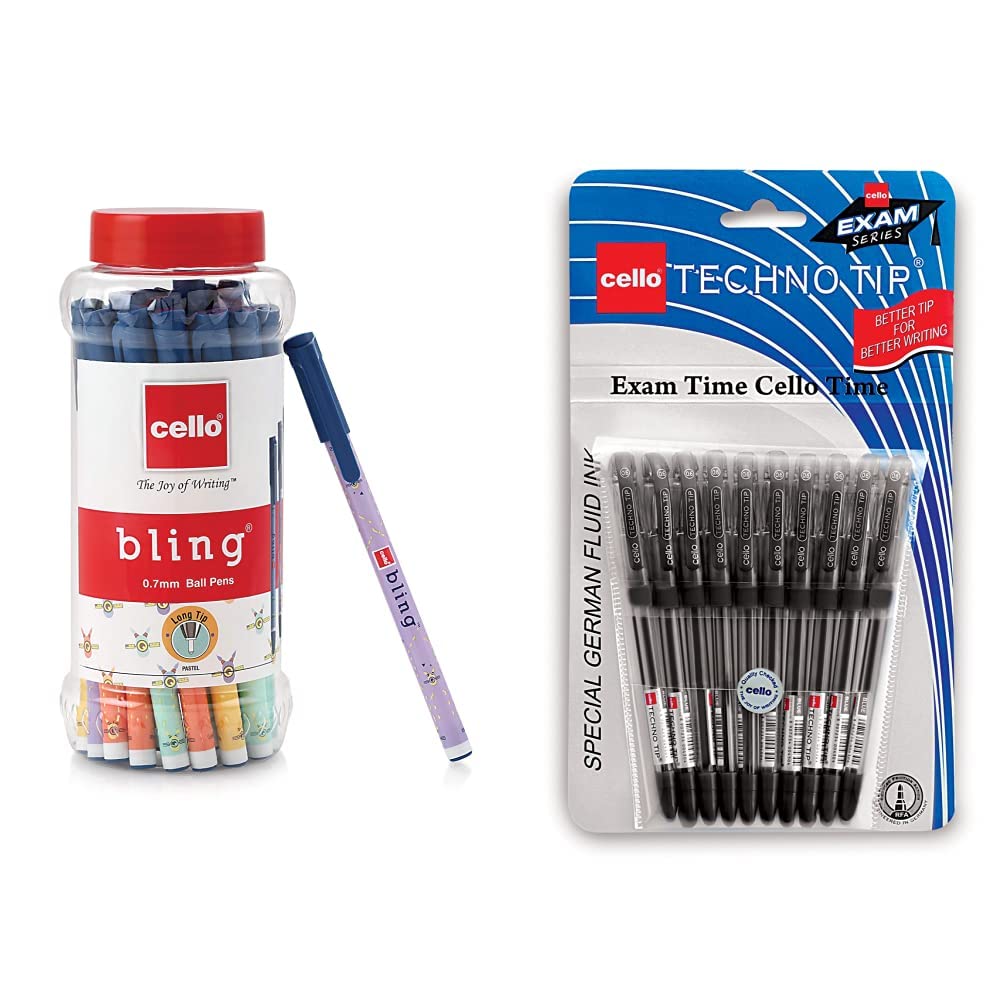 Cello Bling Pastel Ball Pen | Blue Ball Pen | Jar of 25 Units & Cello ...
