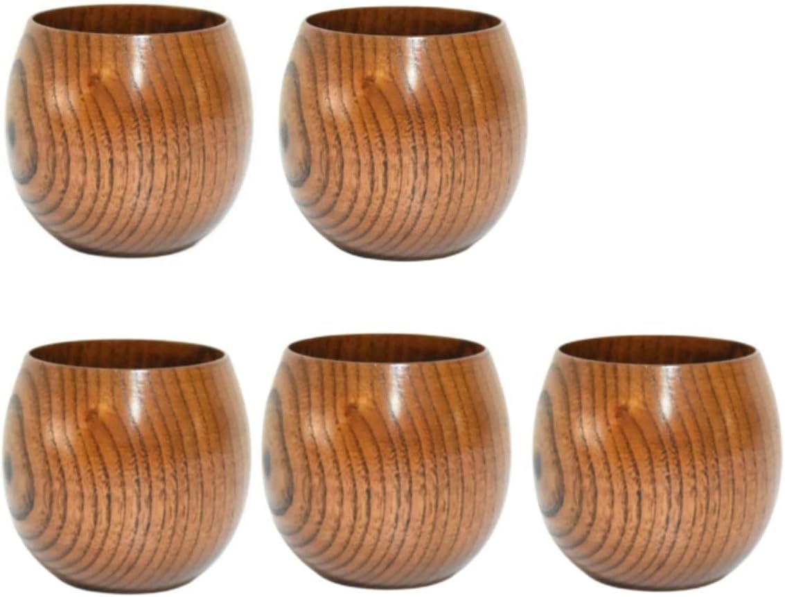 Amazon｜Ohget 木製 フリーカップ コップ 湯呑み ナチュラル シンプルな木製カップ 丸太保温ティーカップ ミルクカップ 耐熱 コップ 再利用 環境にやさしい パーティー 家庭用 ...