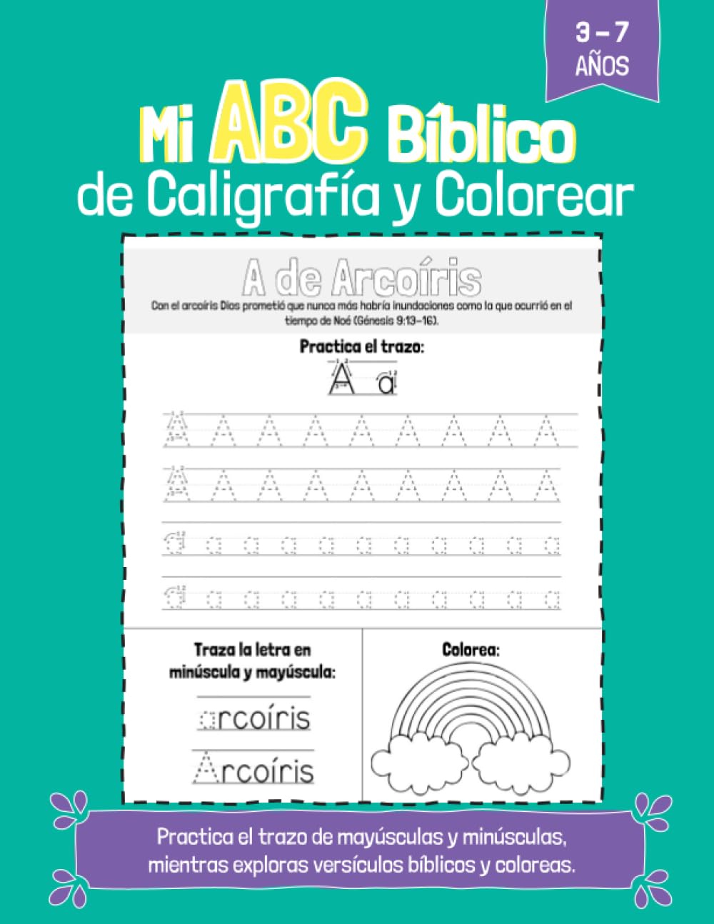 Mi ABC Bíblico de Caligrafía y Colorear: Practica el trazo de ...