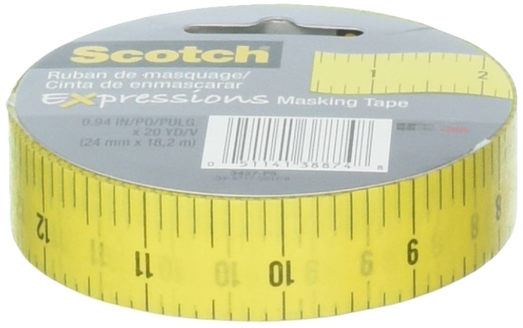 Amazon.com: Scotch Brand MASKING TAPE MEASURE .94X20YD, 0.94 in x 20 ...