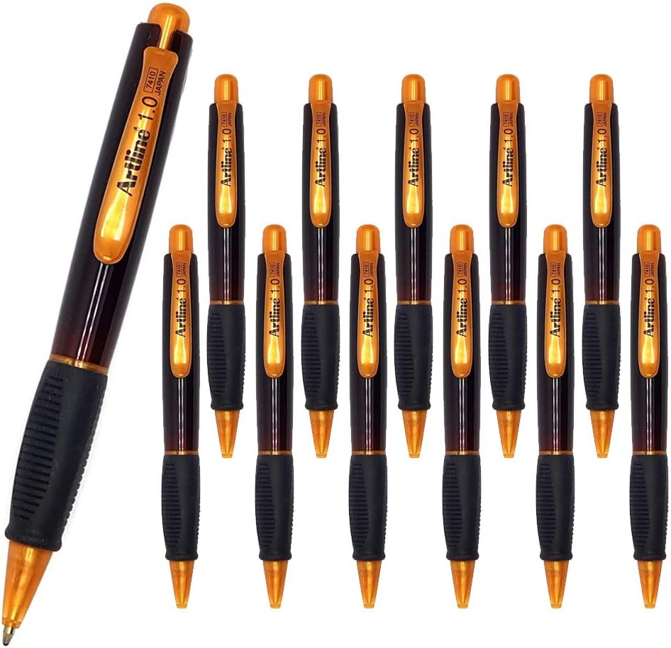 12 x Artline Retractable Ballpoint Pens | Chunky Rubber Grip for Easy ...