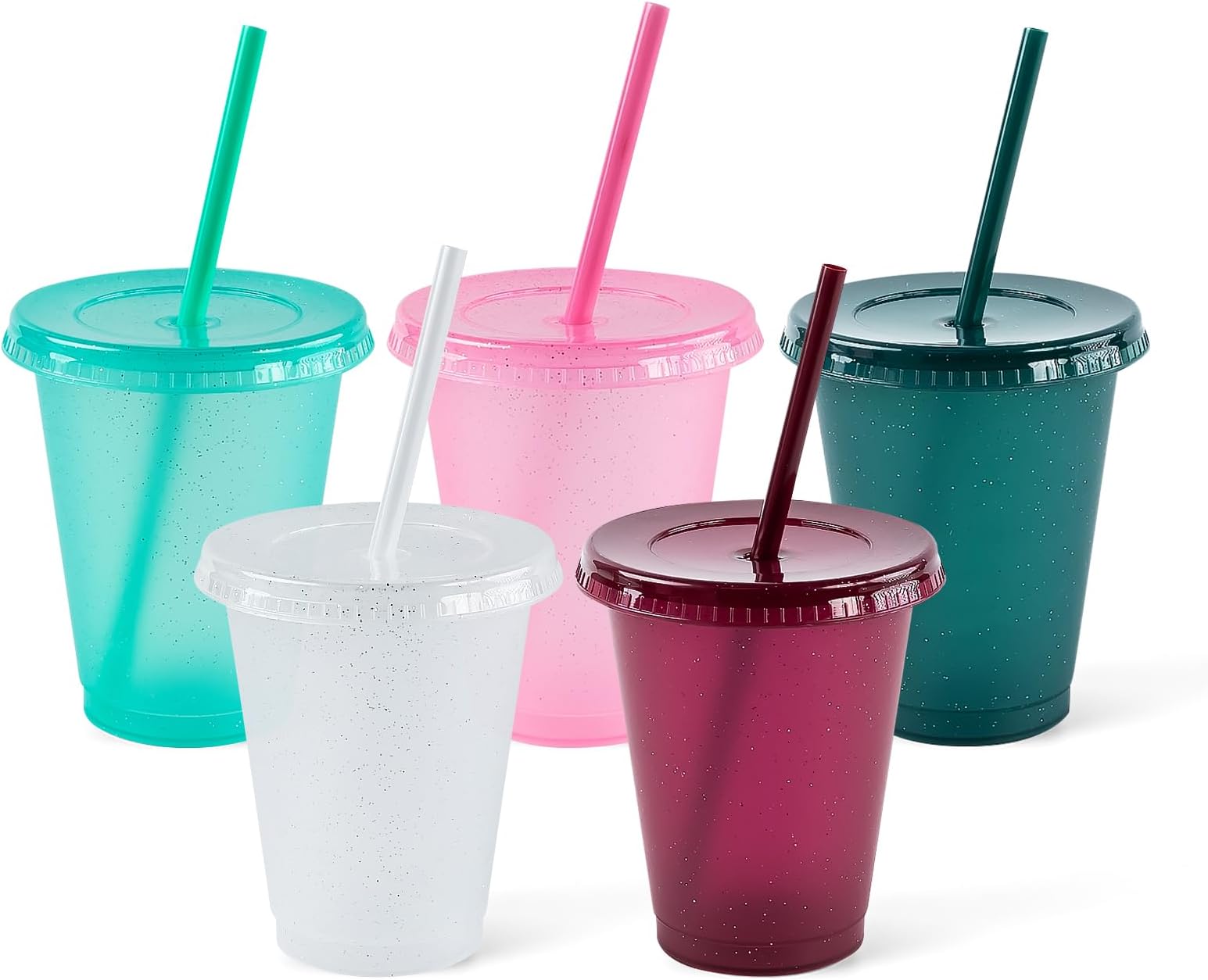 Amazon.com: Yaomiao 12 Pack Kids Plastic Cups with Lids and Straws ...