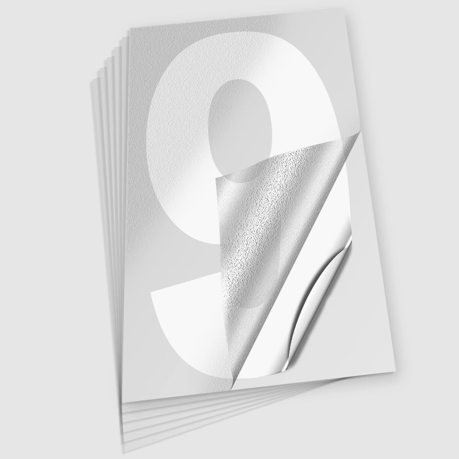 Amazon.com: iSYFIX Reflective Vinyl Number 9 (Nine) Stickers - 6 Pack 7 ...