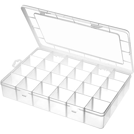 Amazon.com: OUTUXED 2pack 36 Grids Clear Plastic Organizer Box ...