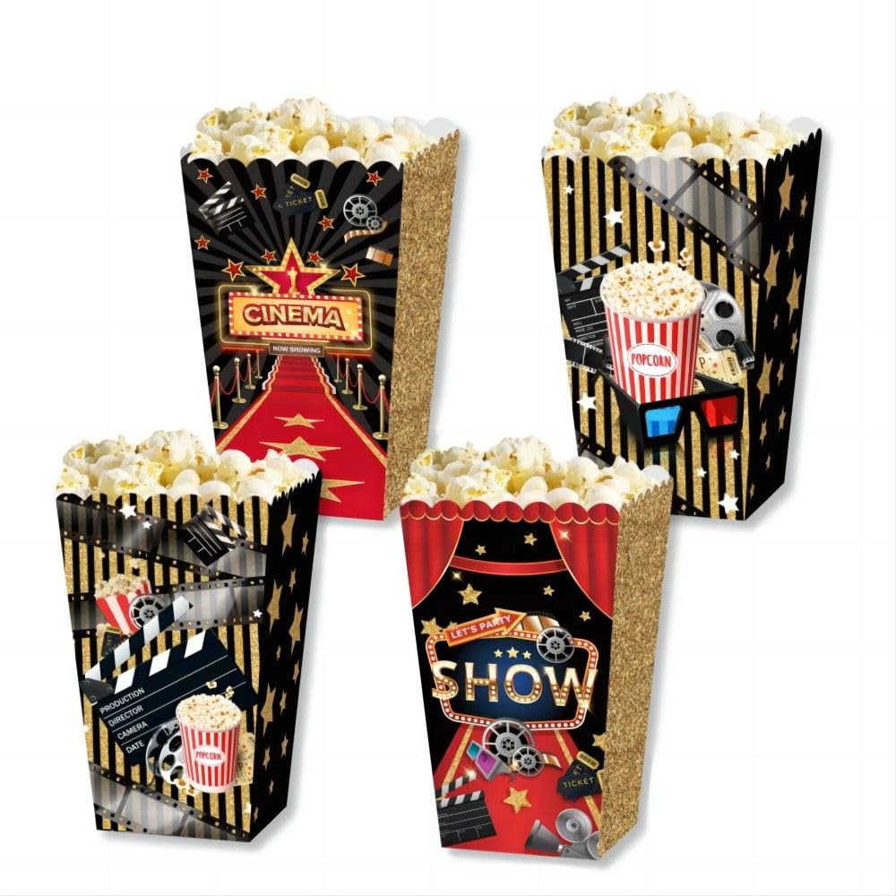 Amazon.com: 12Pcs Movie Night Popcorn Boxes Popcorn Buckets Popcorn ...