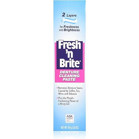 Amazon.com: Fresh 'n Brite Denture Cleaning Paste Denture Brush 3.8oz ...
