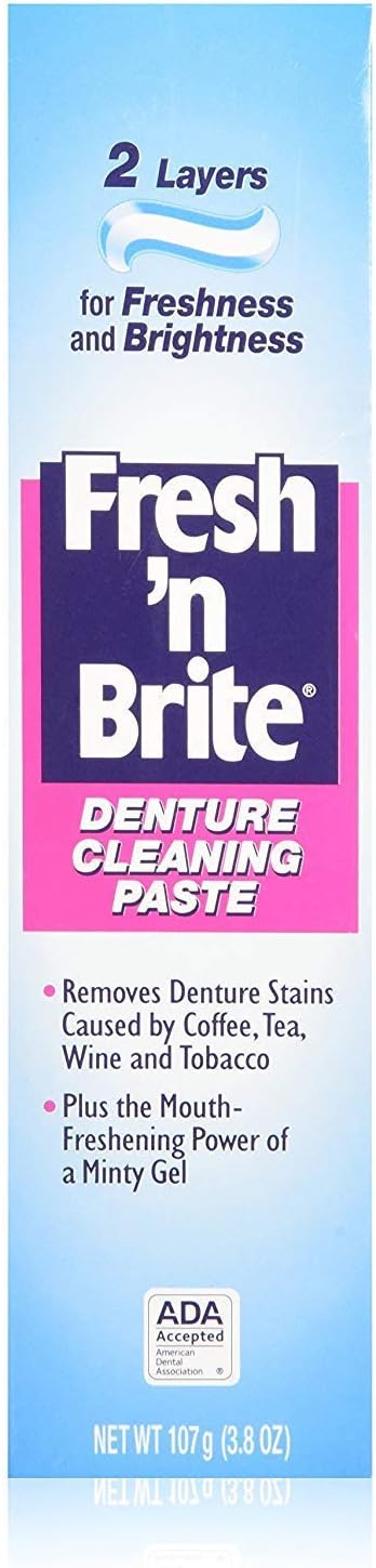 Amazon.com: Fresh 'n Brite Denture Cleaning Paste Denture Brush 3.8oz ...
