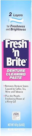 Amazon.com: Fresh 'n Brite Denture Cleaning Paste Denture Brush 3.8oz ...