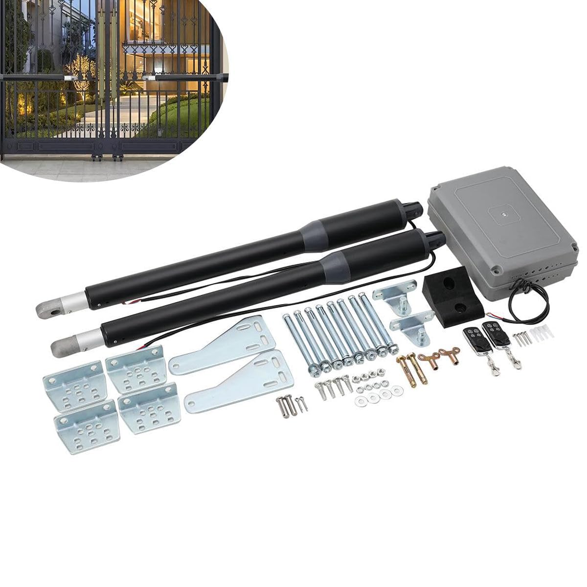 Amazon.com: Automatic Arm Dual Swing Gate Opener Kit Electric Driveway ...