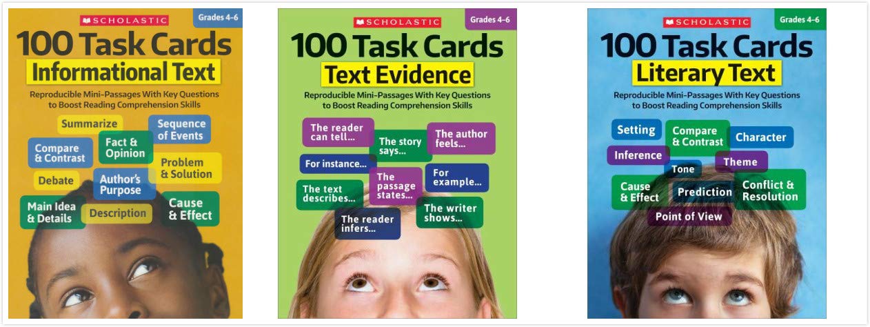 Scholastic 100 Task Cards Complete Workbooks Set for Grade 4-6 (3 Books ...