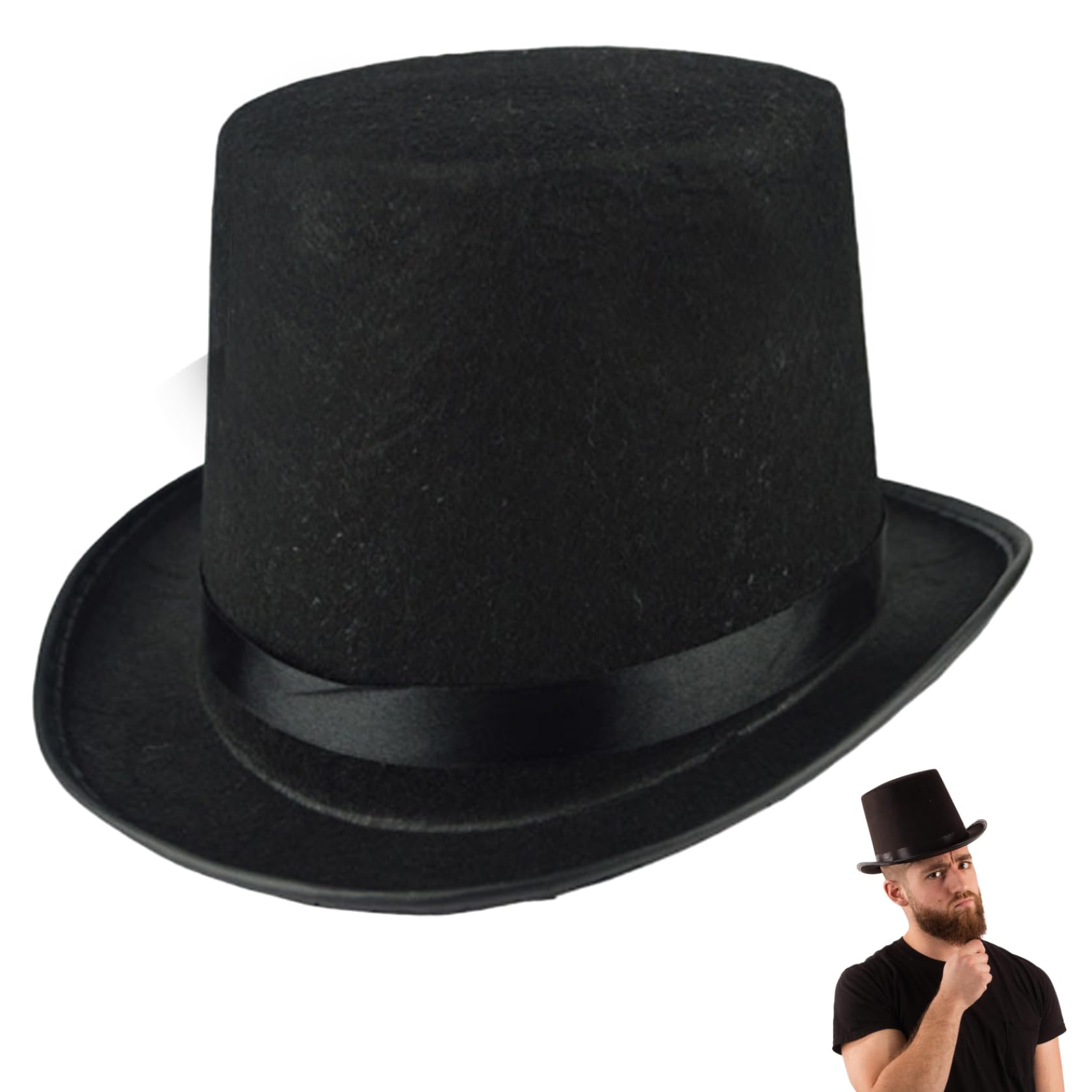 Wedhapy Top Hat Mad Hatter Hat Steampunk Hat Black Top Hat Top Hats For ...