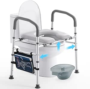 Amazon.com: Raised Toilet Seat with Handles, FSA HSA Eligible Toilet ...