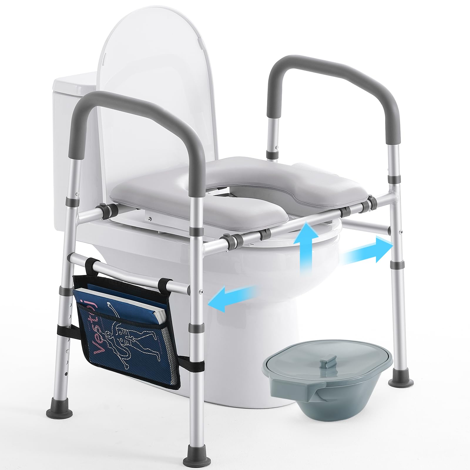 Amazon.com: Raised Toilet Seat with Handles, Toilet Seat Risers for ...