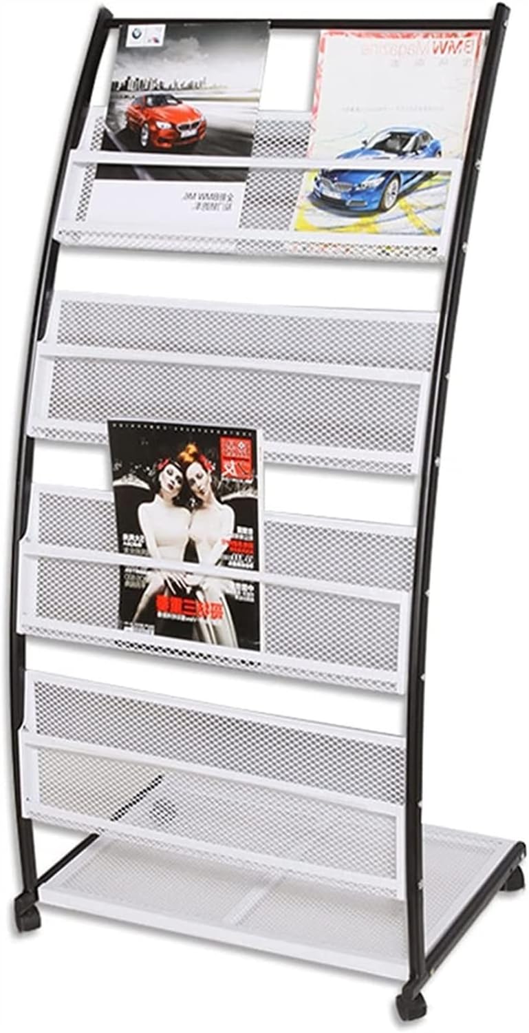 NOWLIN Floor-Standing Magazine Rack Magazine Rack 5 Tier Movable ...
