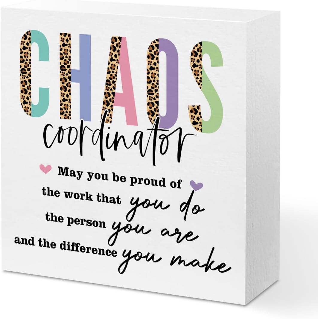 Amazon.com: Inspirational Chaos Coordinator Gifts Leopard Office Decor ...