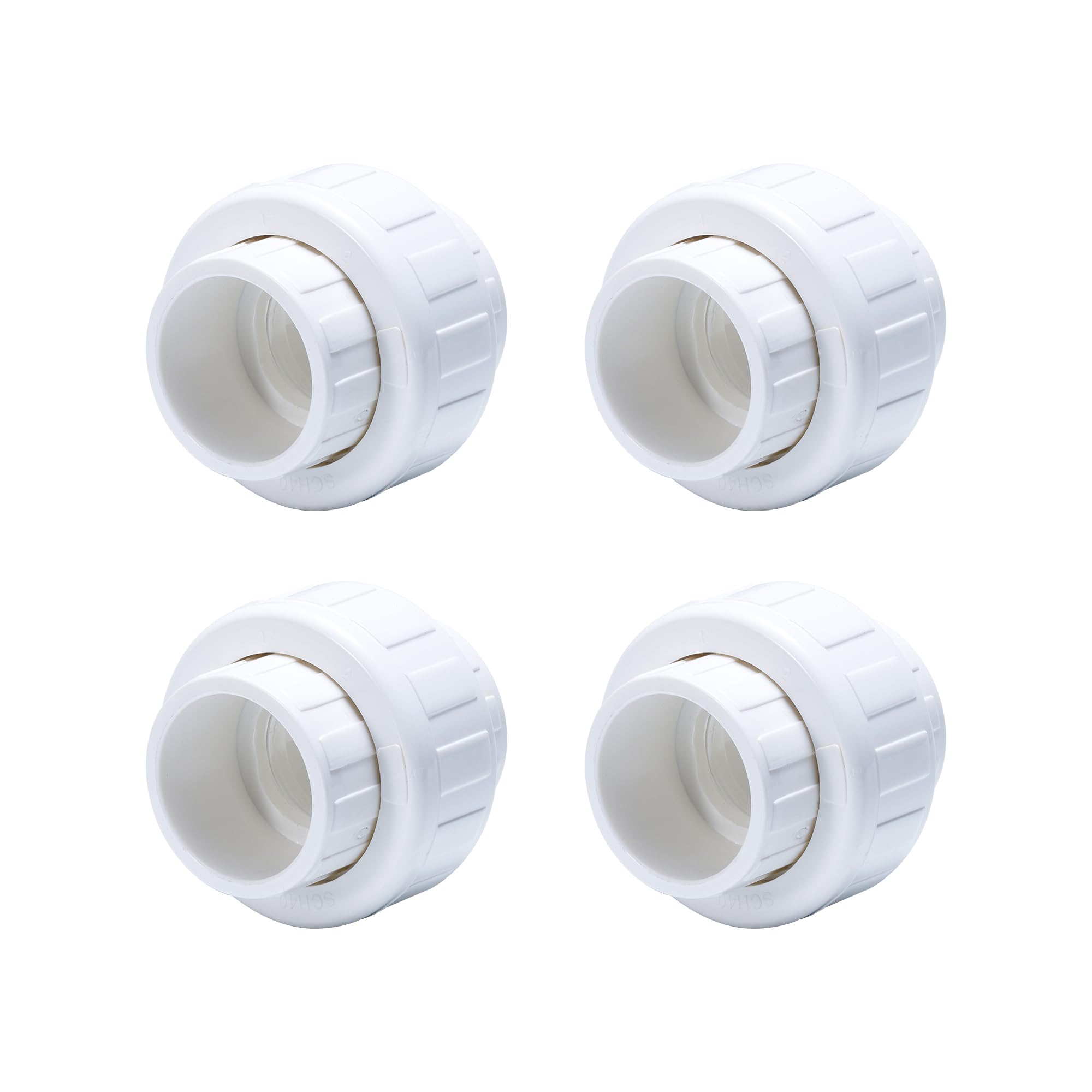 Snapklik.com : HJ 4PCS PVC Union Coupling, (Socket X Socket) White ...